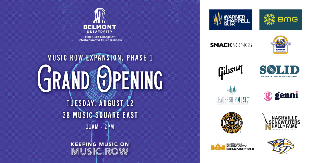 Belmont University Slates Music Row Expansion Grand Opening For August ...