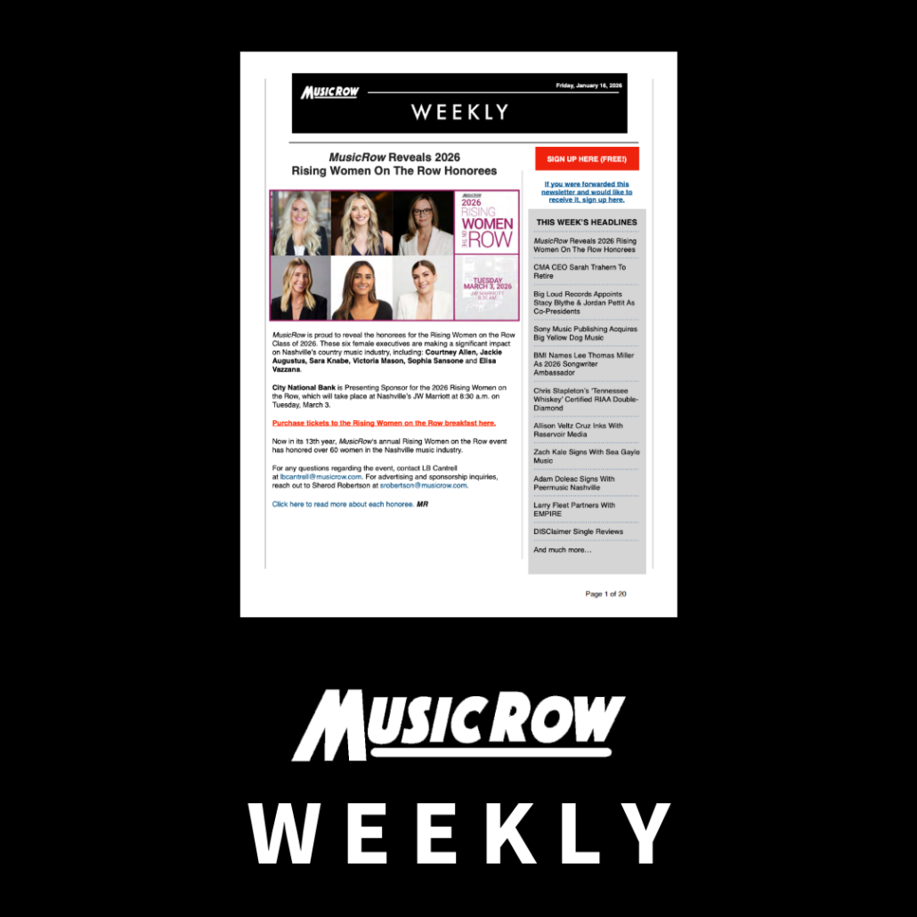 MusicRow Weekly (Rising Women On The Row, News, Charts, More ...