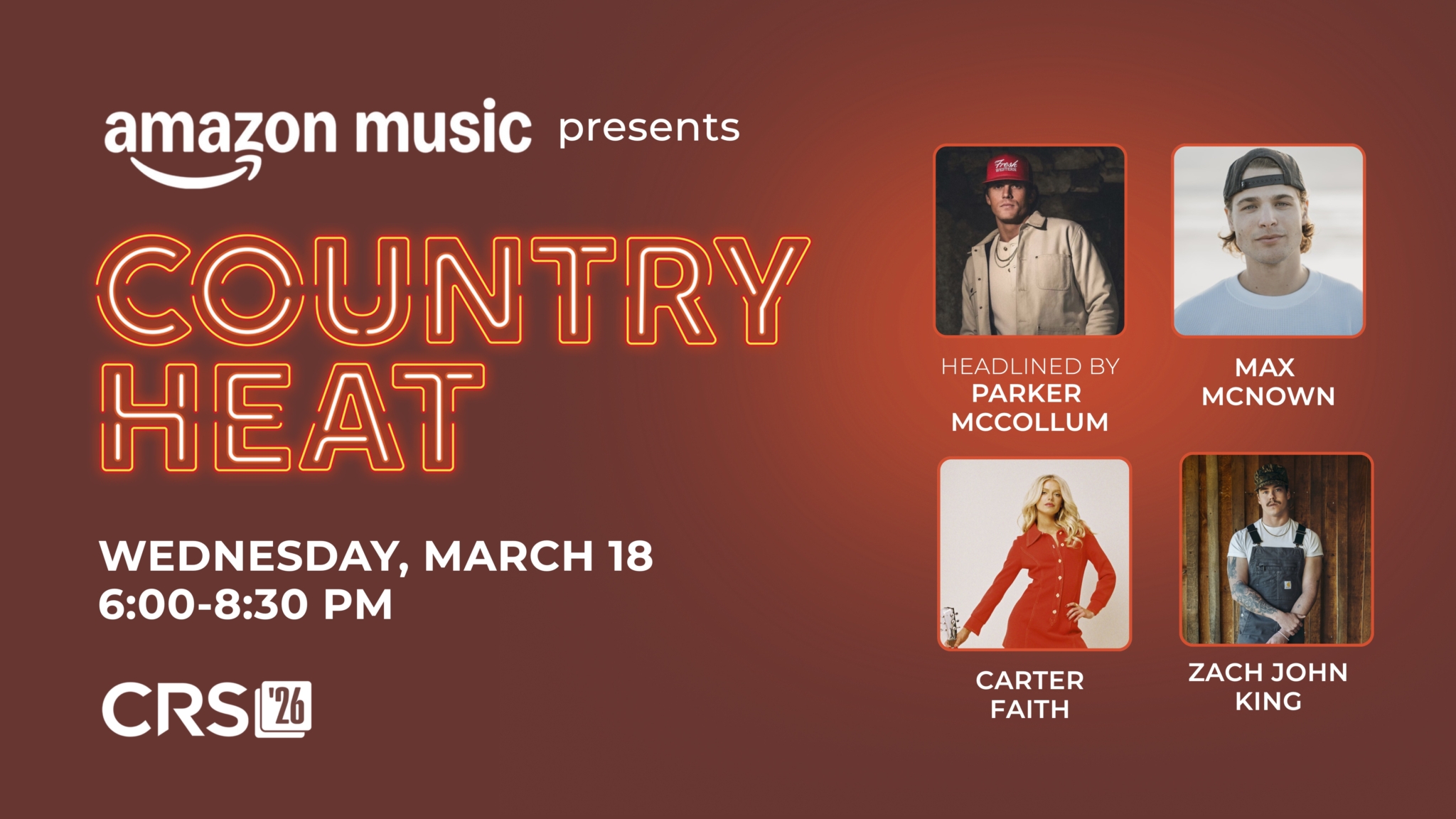 Lineup Unveiled For 'Amazon Music Presents: Country Heat' At CRS 2026 ...