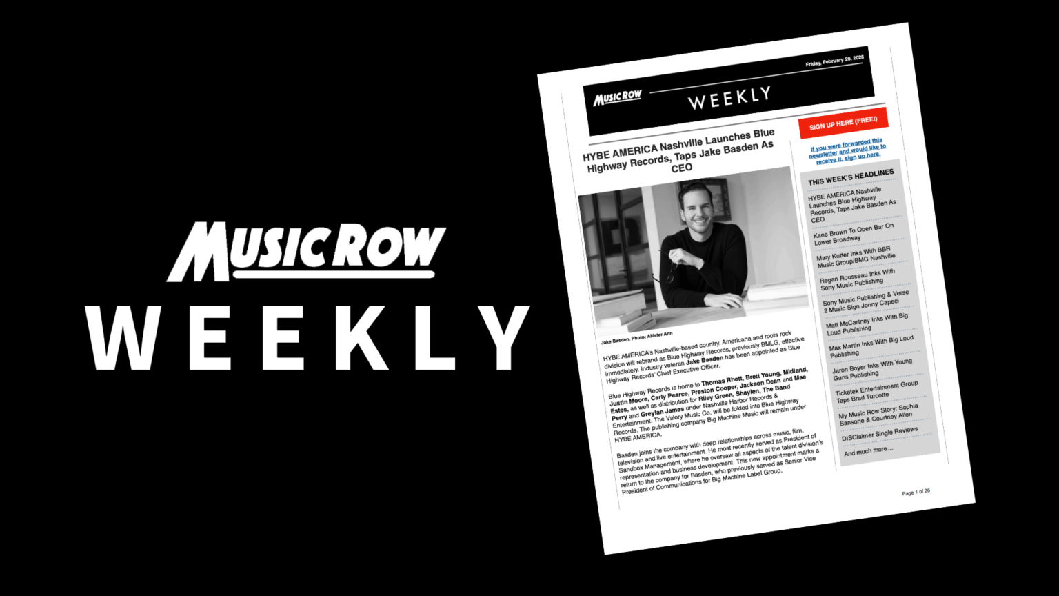 MusicRow Weekly (News, Charts, More) - MusicRow.com